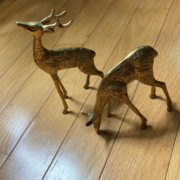 Maxam | Accents | Vintage Maxam Solid Brass Deer Set | Poshmark